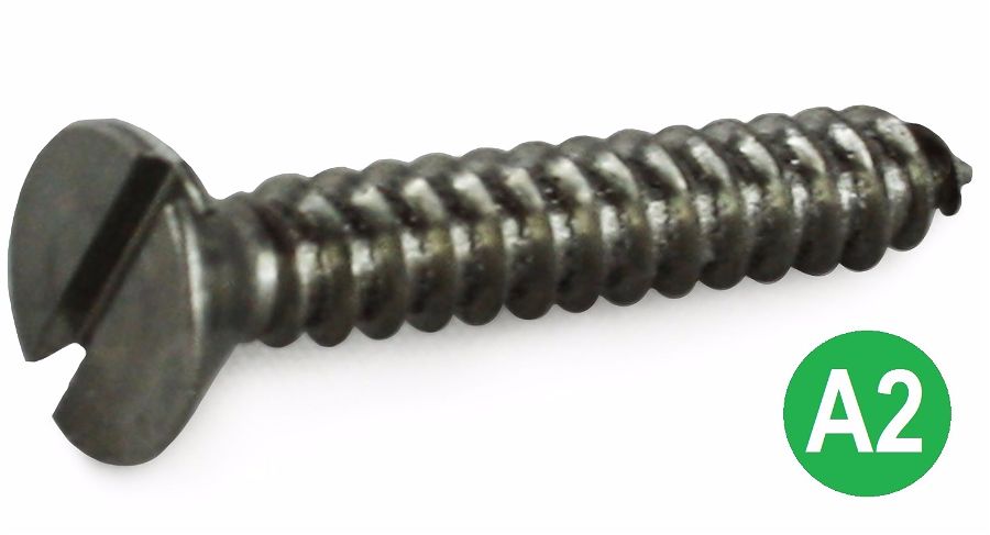 2 x 1/2 A2 Slot CSK Self Tapper DIN 7972