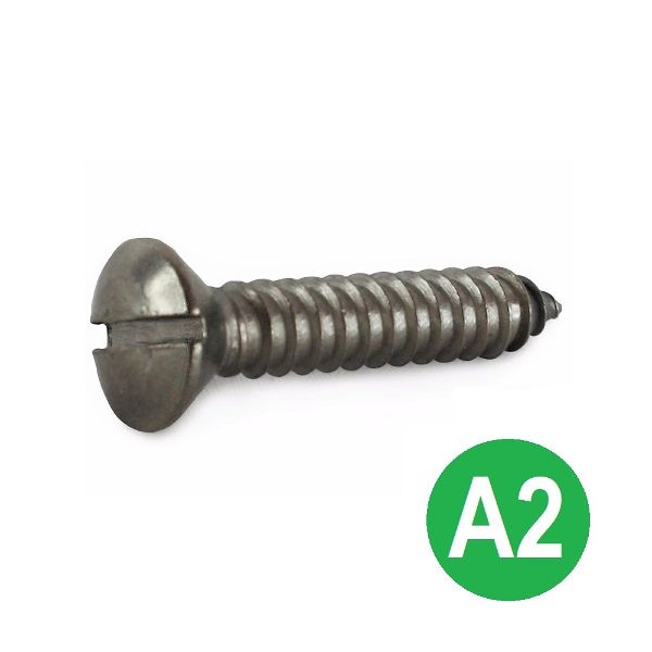 8 x 1 A2 Slot Raised Self Tapper DIN 7973