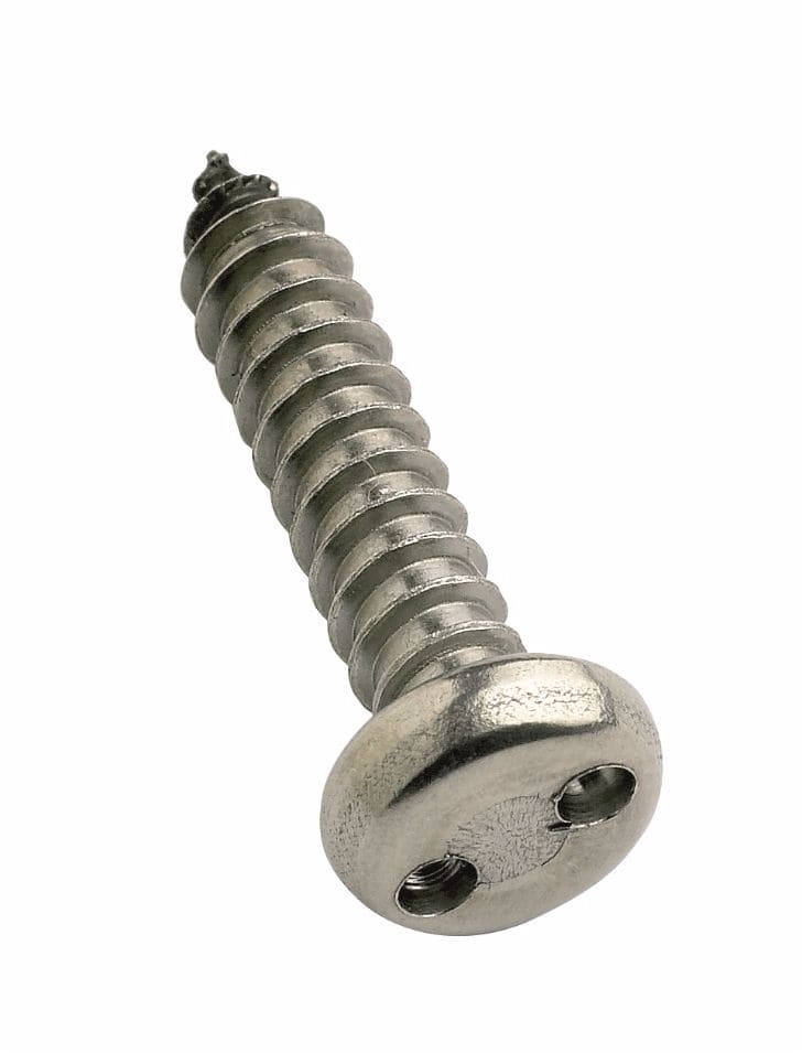 3.5 x 9.5mm TH4 (#6) A2 Stainless 2-Hole Pig Nose Pan Head Security Screws