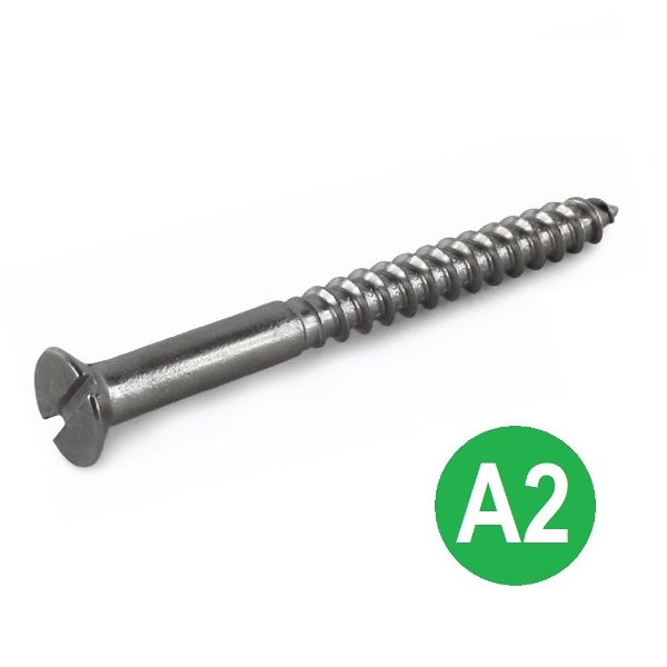 6g x 3/4'' A2 Slot Countersunk Woodscrew
