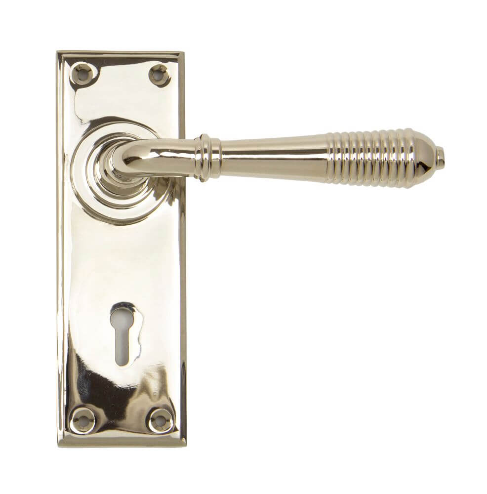 Anvil 33324 Polished Nickel Reeded Lever Lock Set (Pair)