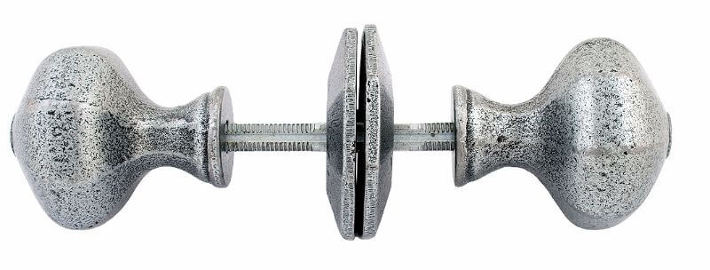 Anvil 33643 Pewter Oct. Mortice/Rim Knob Set | From the Anvil | Anvil Ironmongery