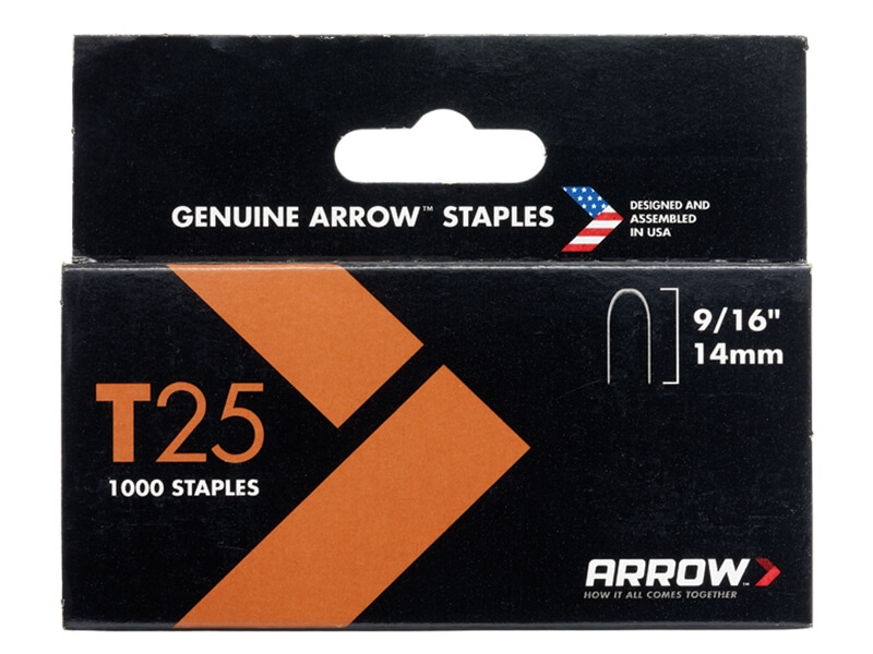 Arrow T25 Staples 14mm (9/16in) Box 1000