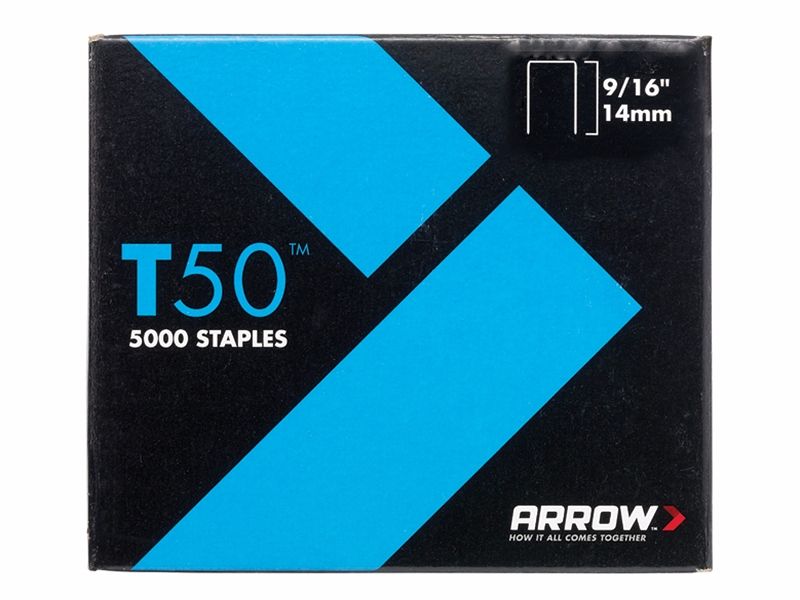 Arrow T50 Staples 14mm (9/16in) Box 5000