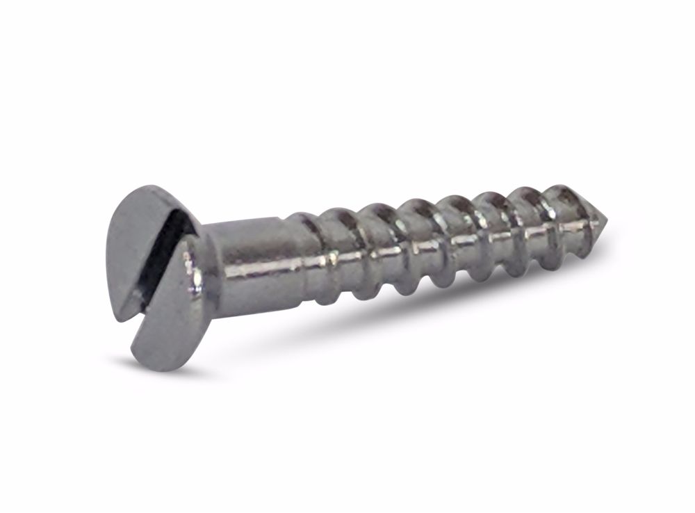 6 x 3/4 CHROME PLT BRASS SLT CSK W/SCREWS