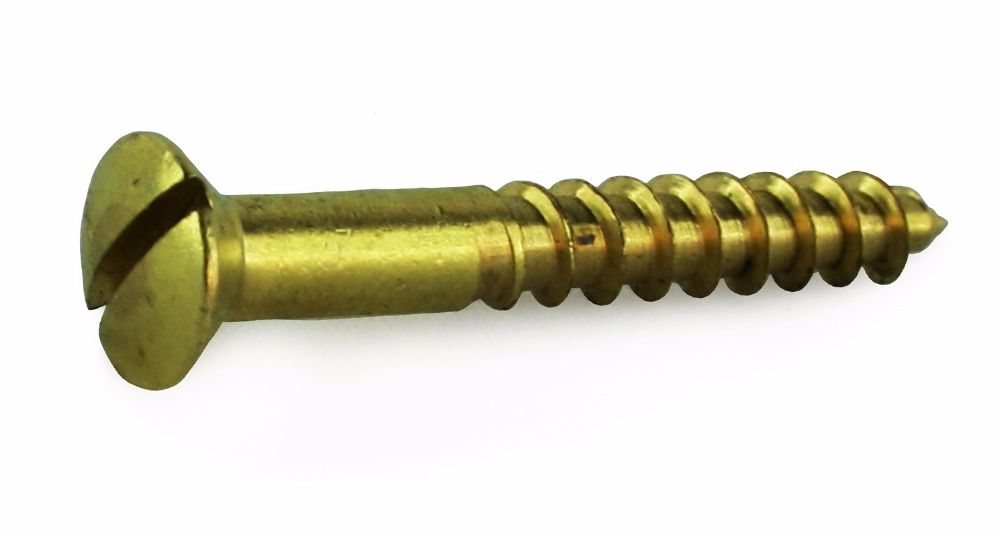 Buy Slot Raised CSK Brass Woodscrews 6g x 1/2