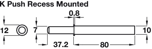 K-Push Concealed With Magnet, Long (Grey)