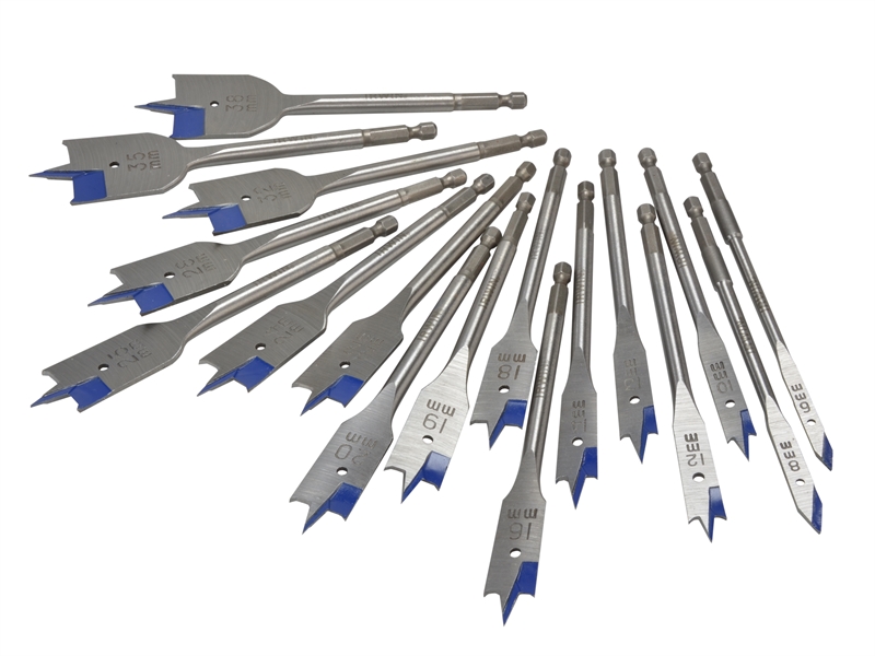 Irwin 17 Piece Blue Groove Flat Bit Set