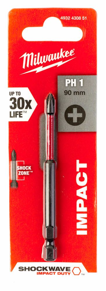 Shockwave Gen 2 Driver Bit PH1 90mm - 1pc