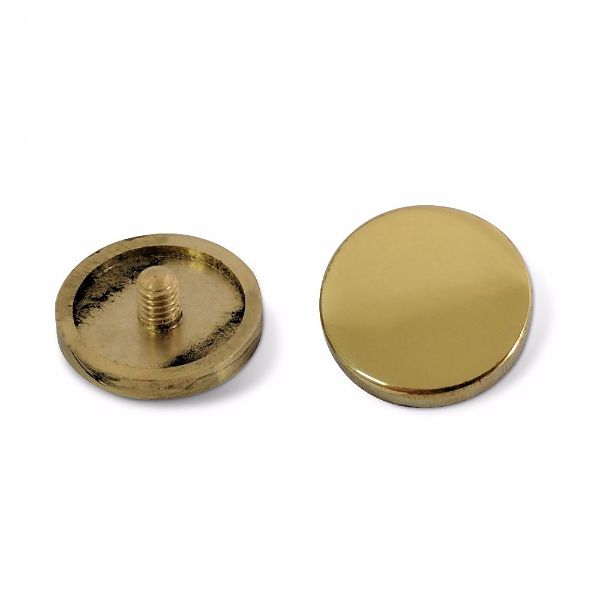 Buy Flat Mirror Screw Caps | 38mm Polished Brass Mirror Caps