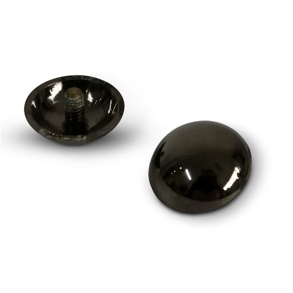 Buy Domed Mirror Screw Caps | 12mm Black Nickel Mirror Caps