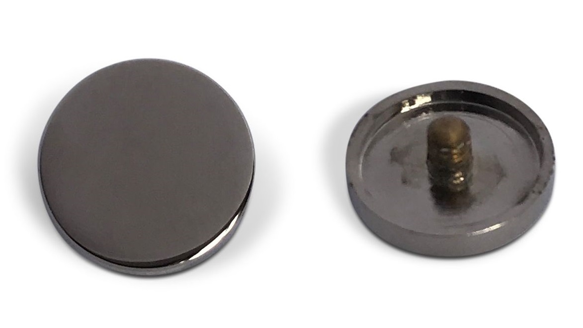 12mm Pol. Nickel Flat Mirror Screw Caps 6BA