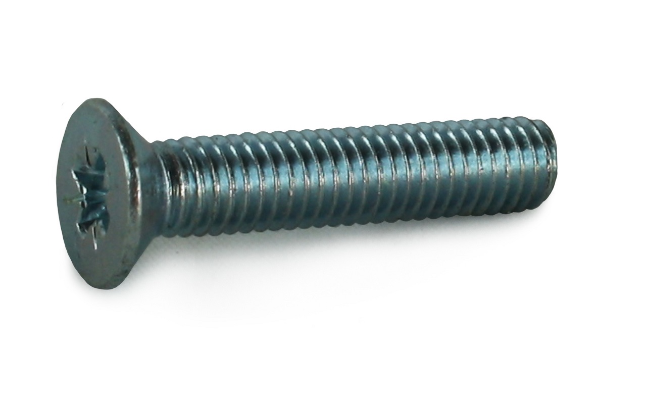 M3.5x12 Pozi Countersunk Machine Screw BZP