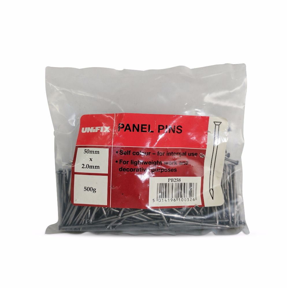 15 x 1.25mm Bright Panel Pins (500g Polybag)