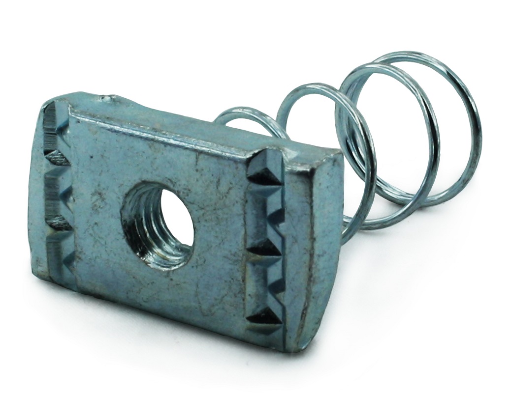 M6 CHANNEL NUT BZP - LONG SPRING