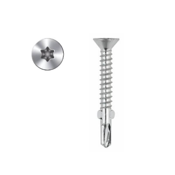 Buy Torx Tek Screws | 4.8x38mm T25 Wing-Tip Countersunk Tek Screws