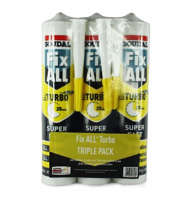Soudal Fix ALL® Turbo Super Fast White Triple Pack