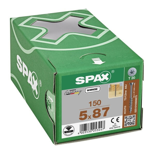 SPAX Wirox Small W-Head Screws 5x87mm (150)