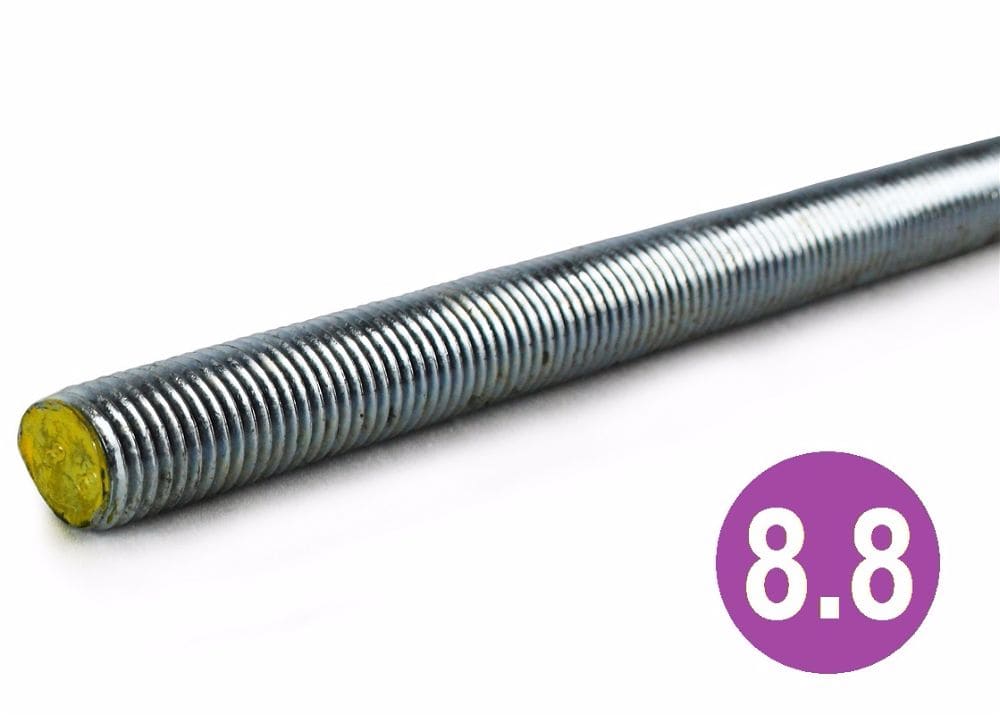 M20 X 1M 8.8 STUDDING BZP