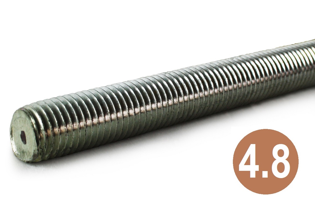 M8 X 1M 4.8 LEFT HAND STUDDING BZP