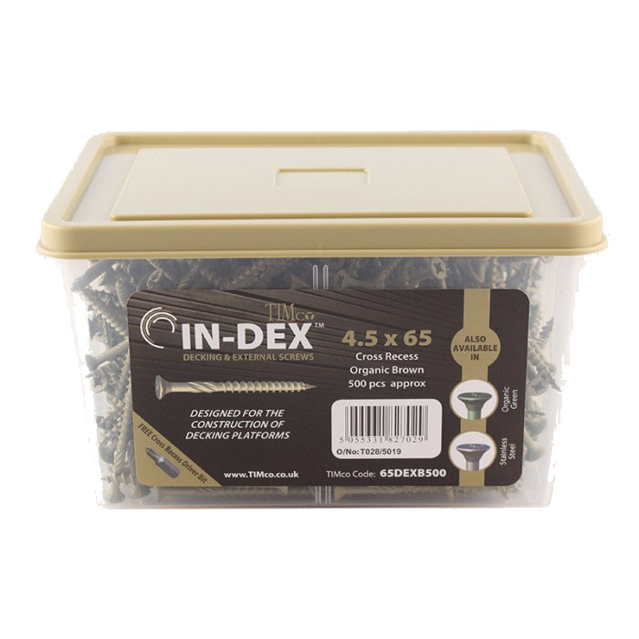 4.5x65mm TIMco Brown Decking Screws (500)